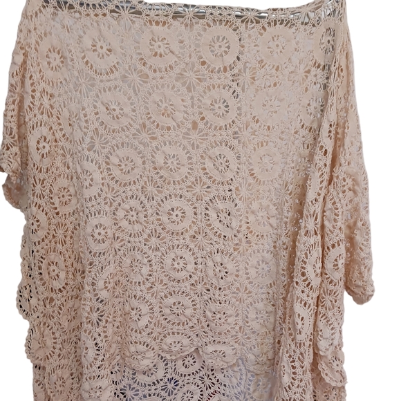 No brand | Dining | Tablecloth Lace Squares Circles Cream Handmade ...